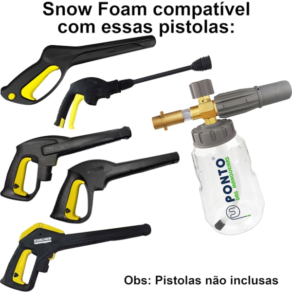 Snow Foam Latão Cinza Lavadora Karcher K3.98 com 1 Garrafa